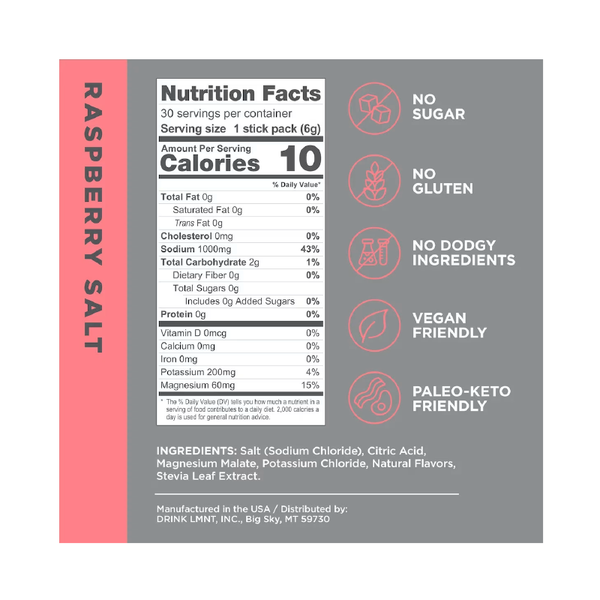 LMNT Electrolyte Drink Mix 6g Raspberry – Atlesia